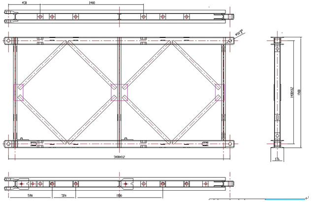Compact 100 Prefabricated Steel Bailey Bridge for Temporary Use