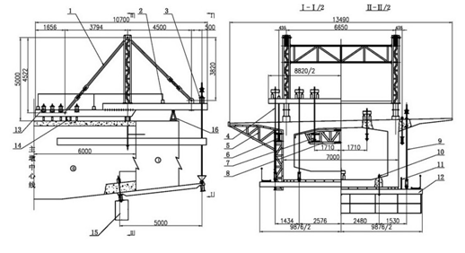 Machinery Triangle Form Traveller / Form Traveler System Simple Structure